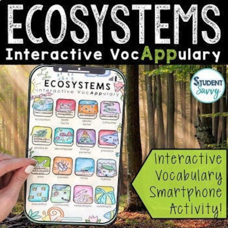 Ecosystems Interactive Vocappulary - Vocabulary App Activity - Etsy
