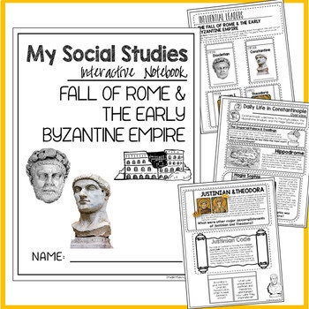 Early Byzantine Empire Interactive Notebook Worksheets Activities ...