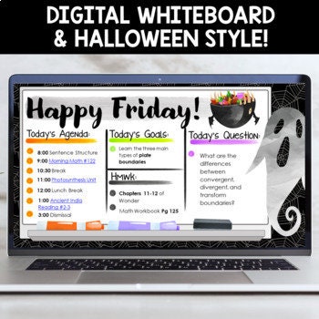 Daily Agenda Template Daily Schedule Google Slides HALLOWEEN THEME - Etsy