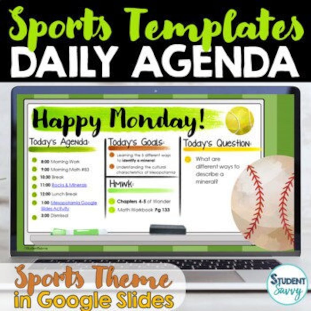 Sports Daily Agenda Template | Google Slides (digital Download) - Etsy