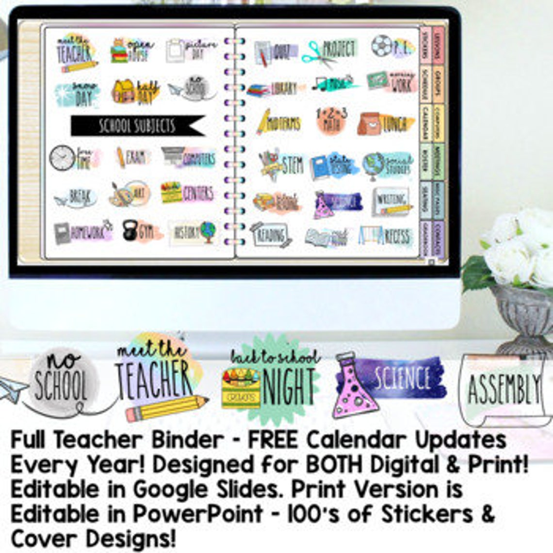 Editable Teacher Planner 2022-2023 Teacher Binder Covers Google Drive ...