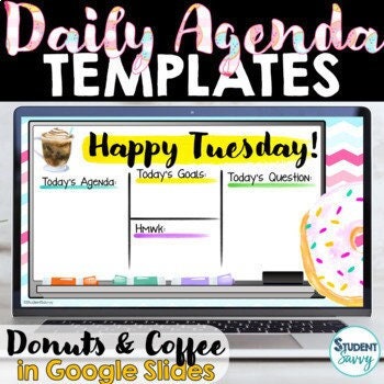 Daily Schedule Template Daily Agenda Google Slides DONUTS & COFFEE ...