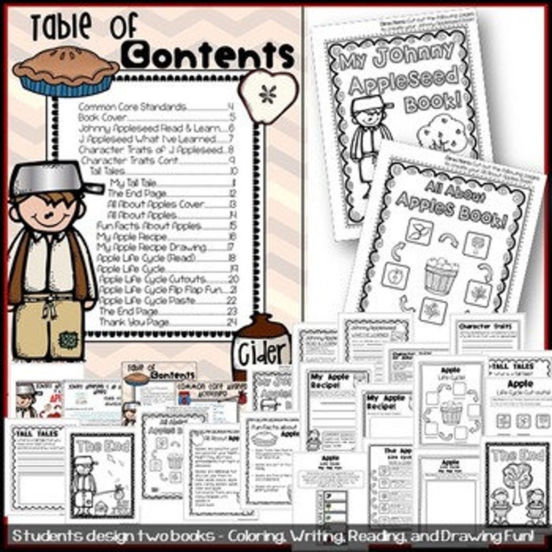 Johnny Appleseed and Apple Activities - Etsy