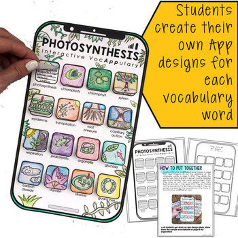 Photosynthesis Interactive Vocappulary - Vocabulary App Activity - Etsy