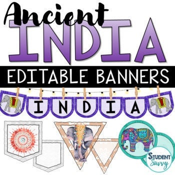 Ancient India Banners Printable India History Classroom Decor Editable ...
