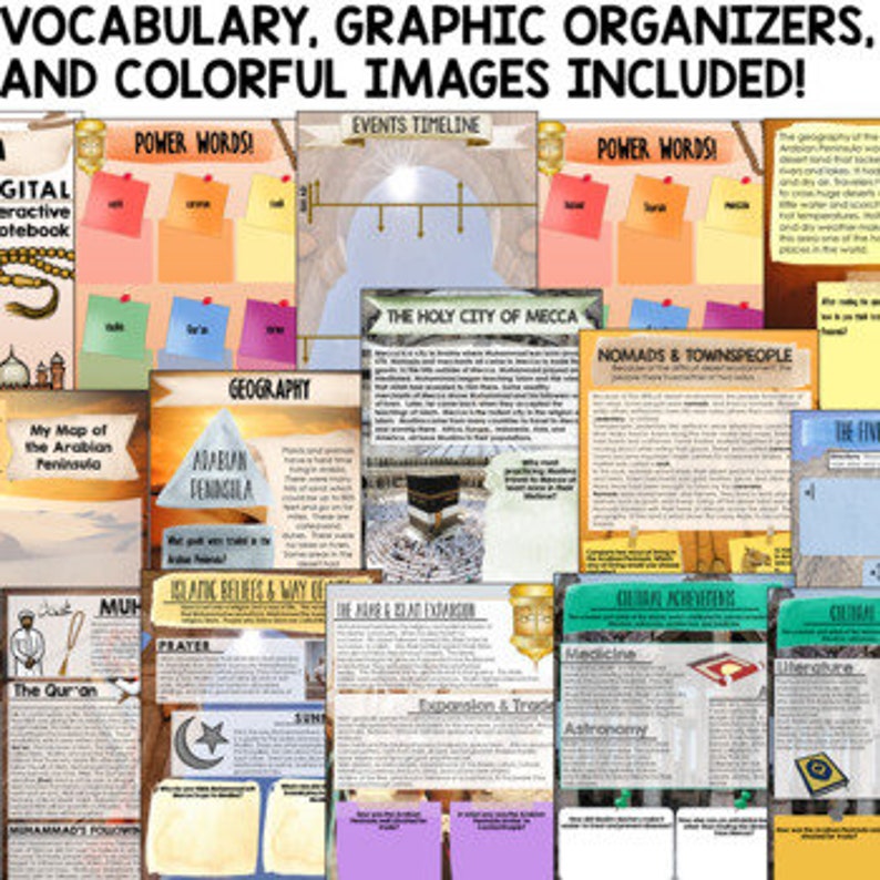 Islam Interactive Notebook Islamic World Digital Notebook Practices ...