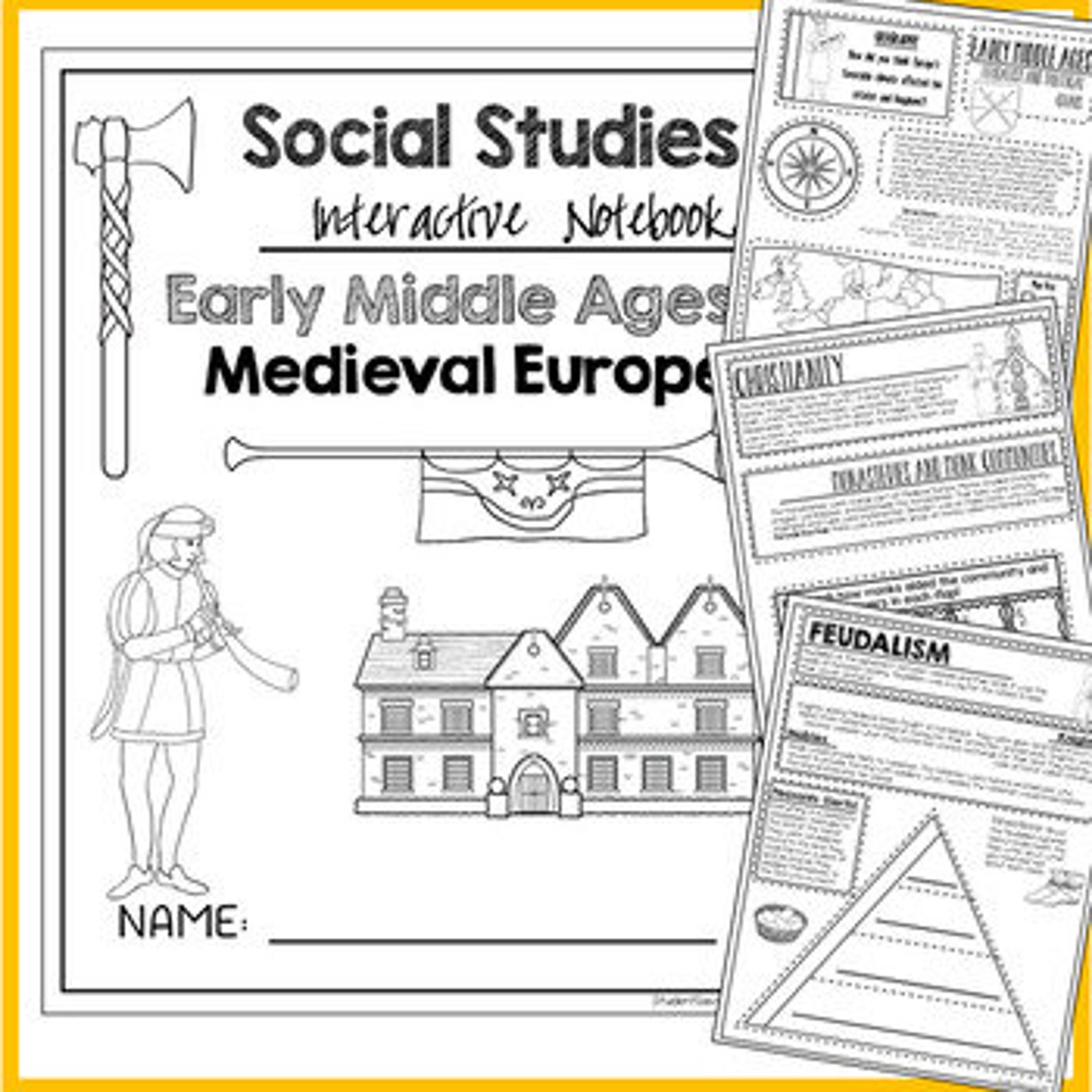 Medieval Europe Interactive Notebook Early Middle Ages Feudalism - Etsy