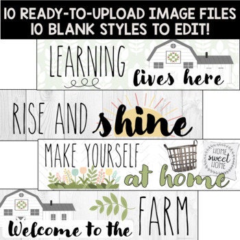 Farmhouse Google Classroom Headers | Farmhouse Classroom Banners - Etsy