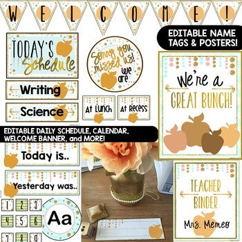 Apple & Glitter Classroom Decor - Etsy