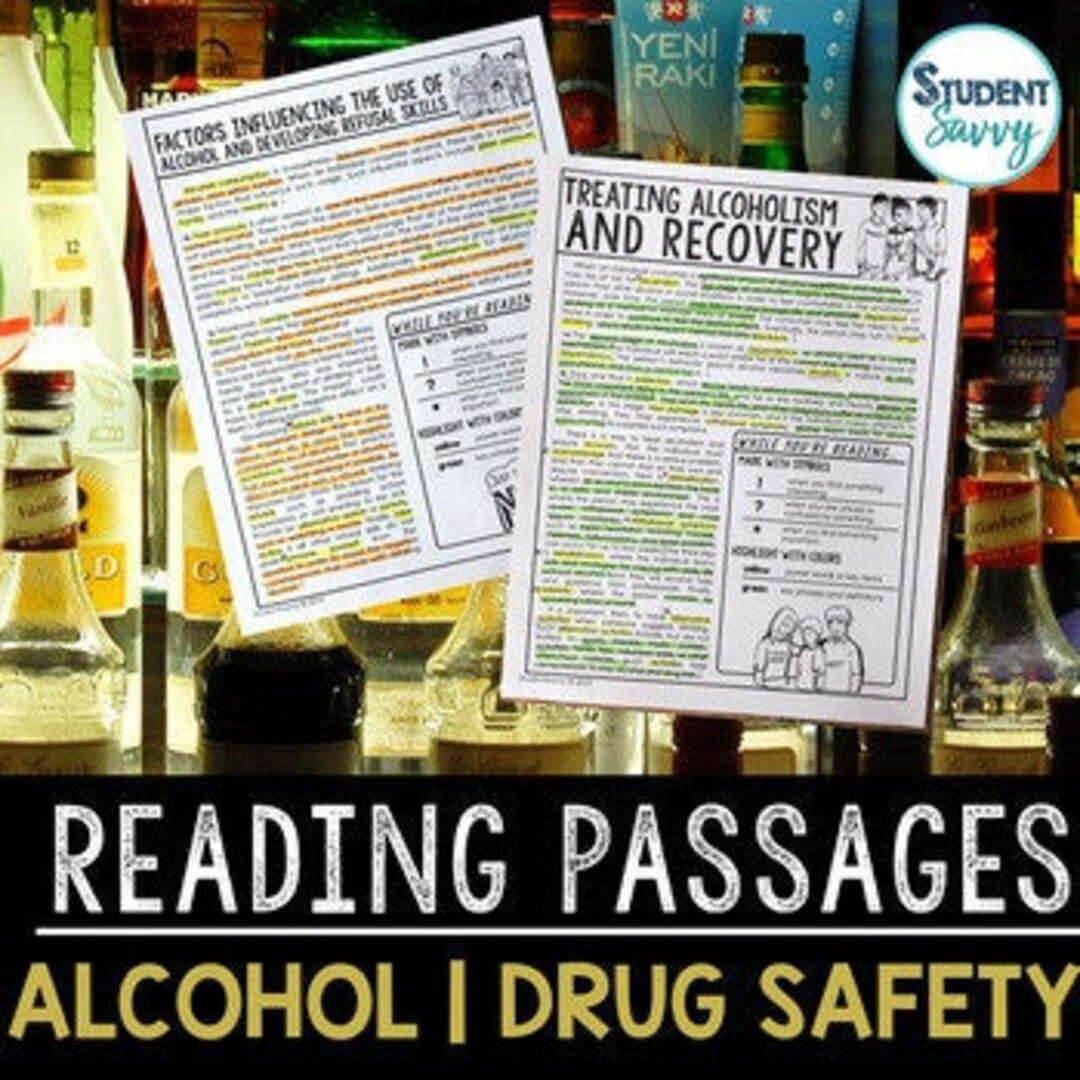 Health Reading Passages: Alcohol Prevention Questions Annotations - Etsy