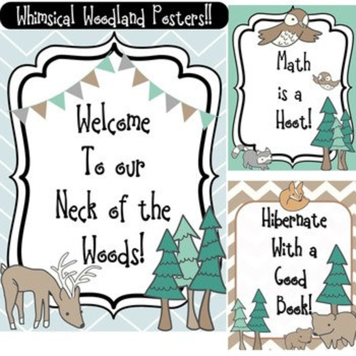 Woodland Classroom Decor (editable) | Woodland Animals Classroom Theme ...
