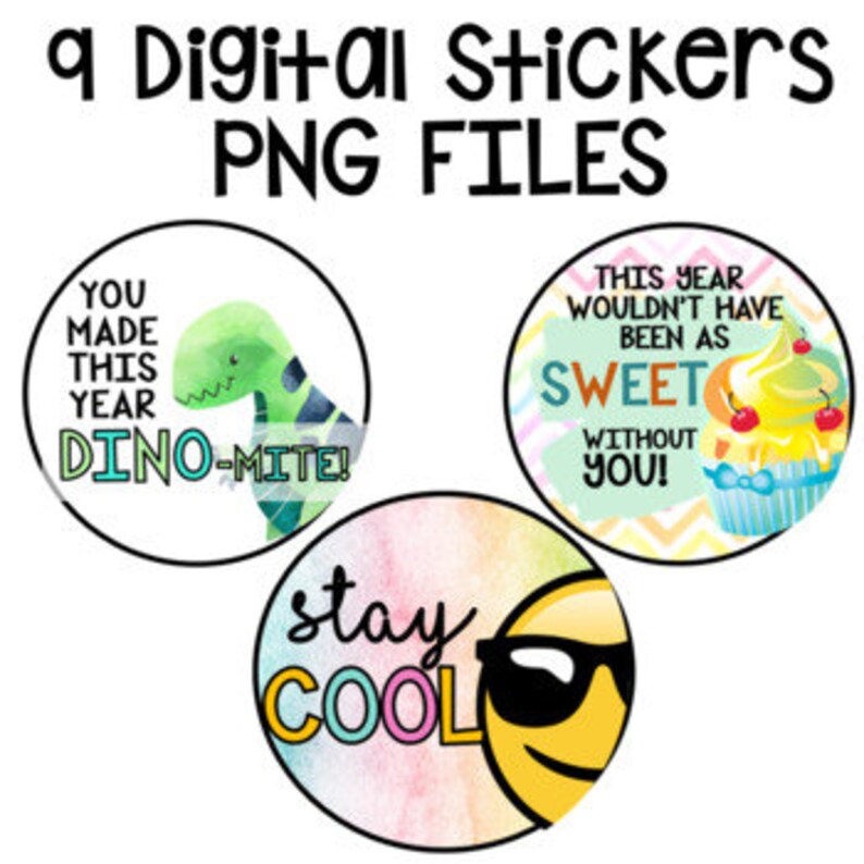End of the Year Digital Stickers for Google Slides and Seesaw - Etsy