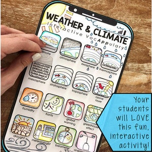 Weather and Climate Interactive Vocappulary - Vocabulary App Activity ...
