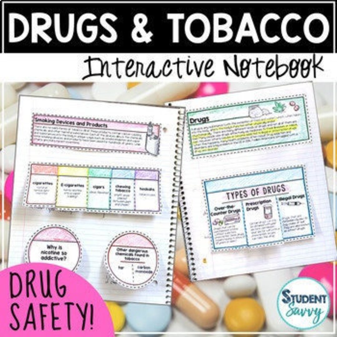 Tobacco and Drugs Prevention Unit Interactive Notebook - Etsy