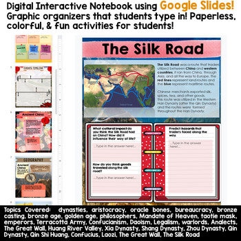 Digital Interactive Notebook | Ancient China Google Classroom - Etsy