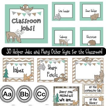 Woodland Classroom Decor (editable) | Woodland Animals Classroom Theme ...