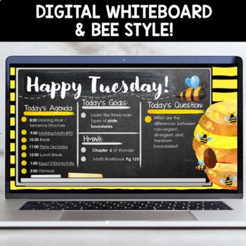 Bee Theme Daily Agenda Template | Google Slides Visual Schedule - Etsy