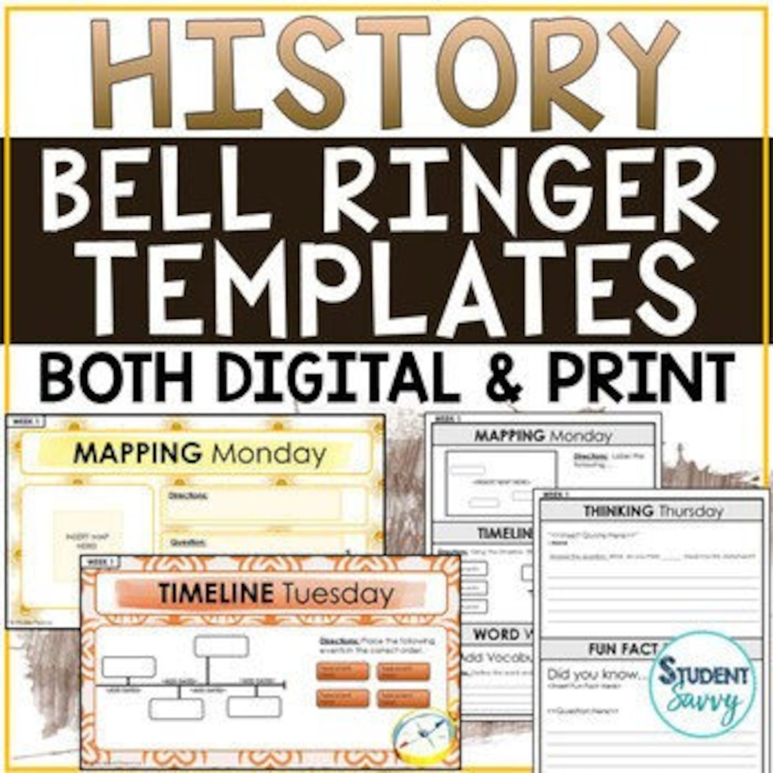 Bell Ringers Templates EDITABLE History Warm Ups Morning Work - Mapping ...