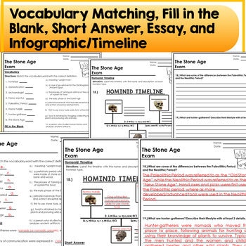 The Stone Age Assessment | Early Humans Exam Google Slides Quiz Review ...
