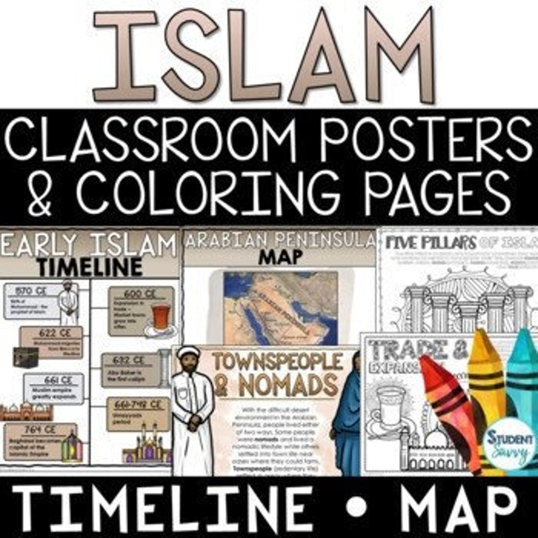Islam Posters - Timelines Maps Coloring Pages - Bulletin Board Islamic ...