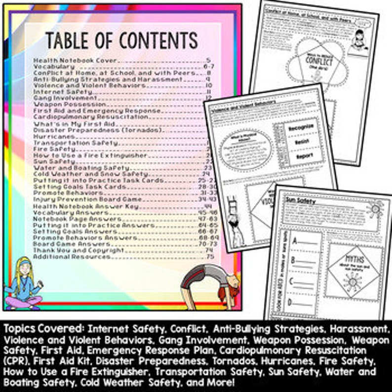 Health: Injury Prevention and Safety Interactive Notebook - Etsy