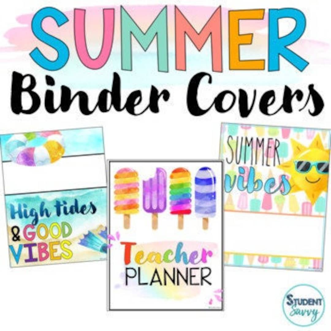Summer Editable Binder Covers | Teacher Planner Covers | Summer ...
