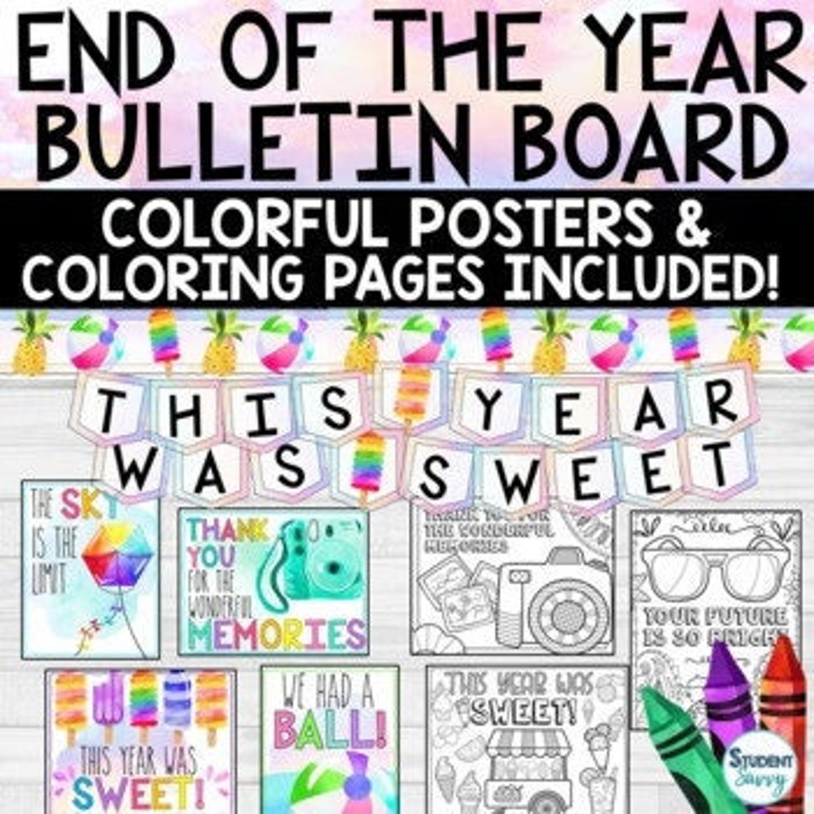 Summer Bulletin Board Posters - End of the Year Coloring Pages ...