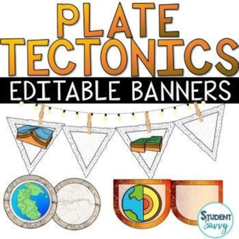 Plate Tectonics Banners Printable Earthquakes Science Classroom Decor ...