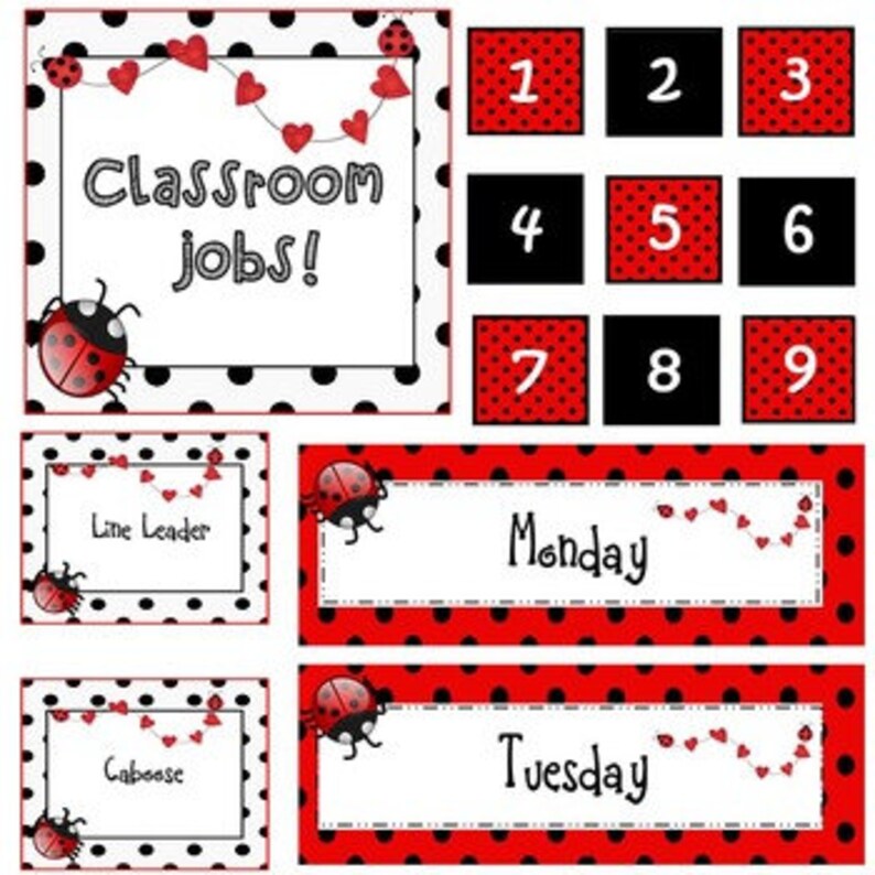 Ladybug Classroom Decor (editable) - Etsy