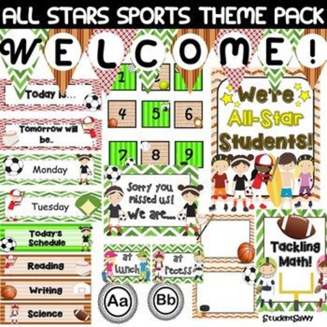 Classroom Decor - Sports (editable) - Etsy