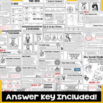 Age of Exploration Interactive Notebook Trade Routes New World Early ...