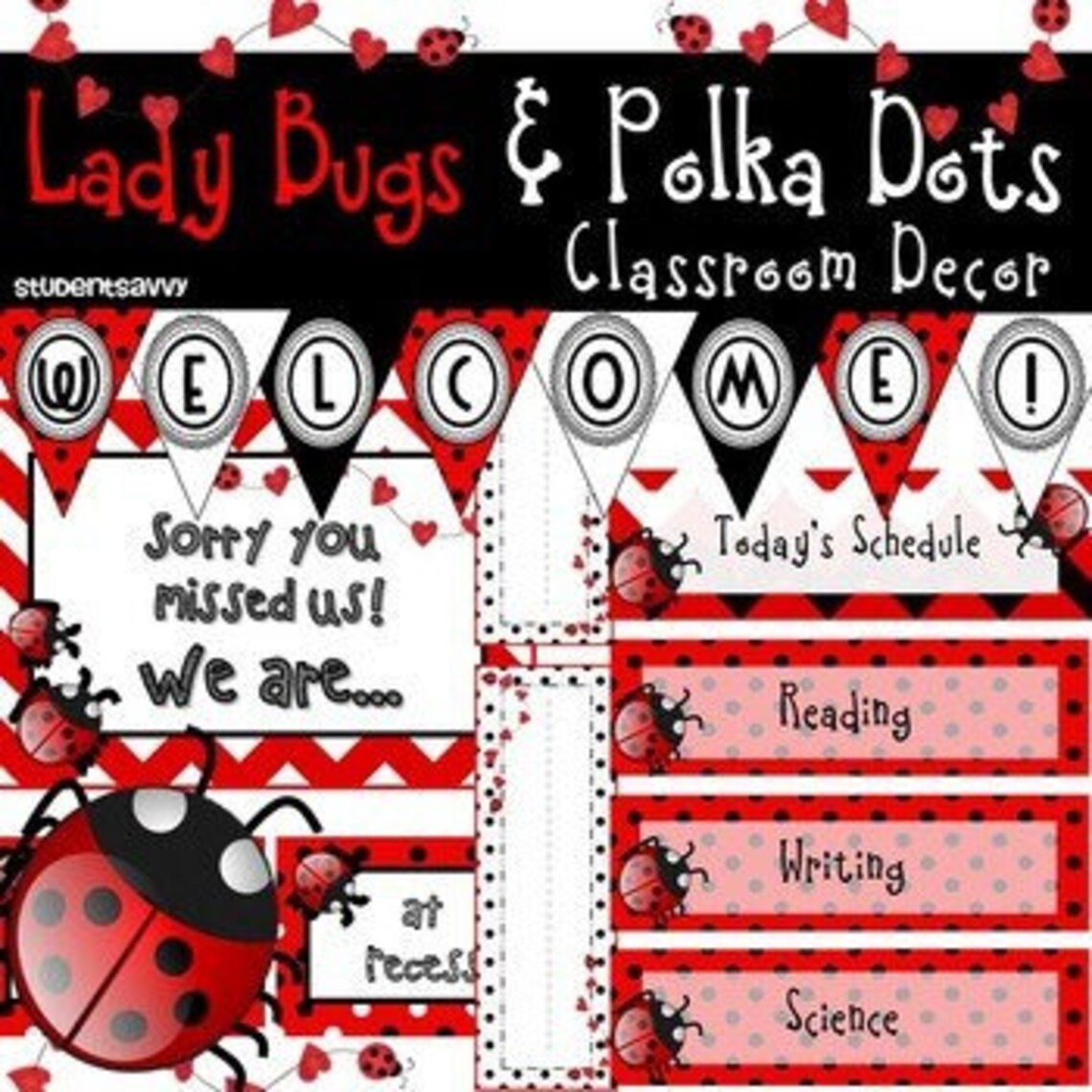 Ladybug Classroom Decor (editable) - Etsy