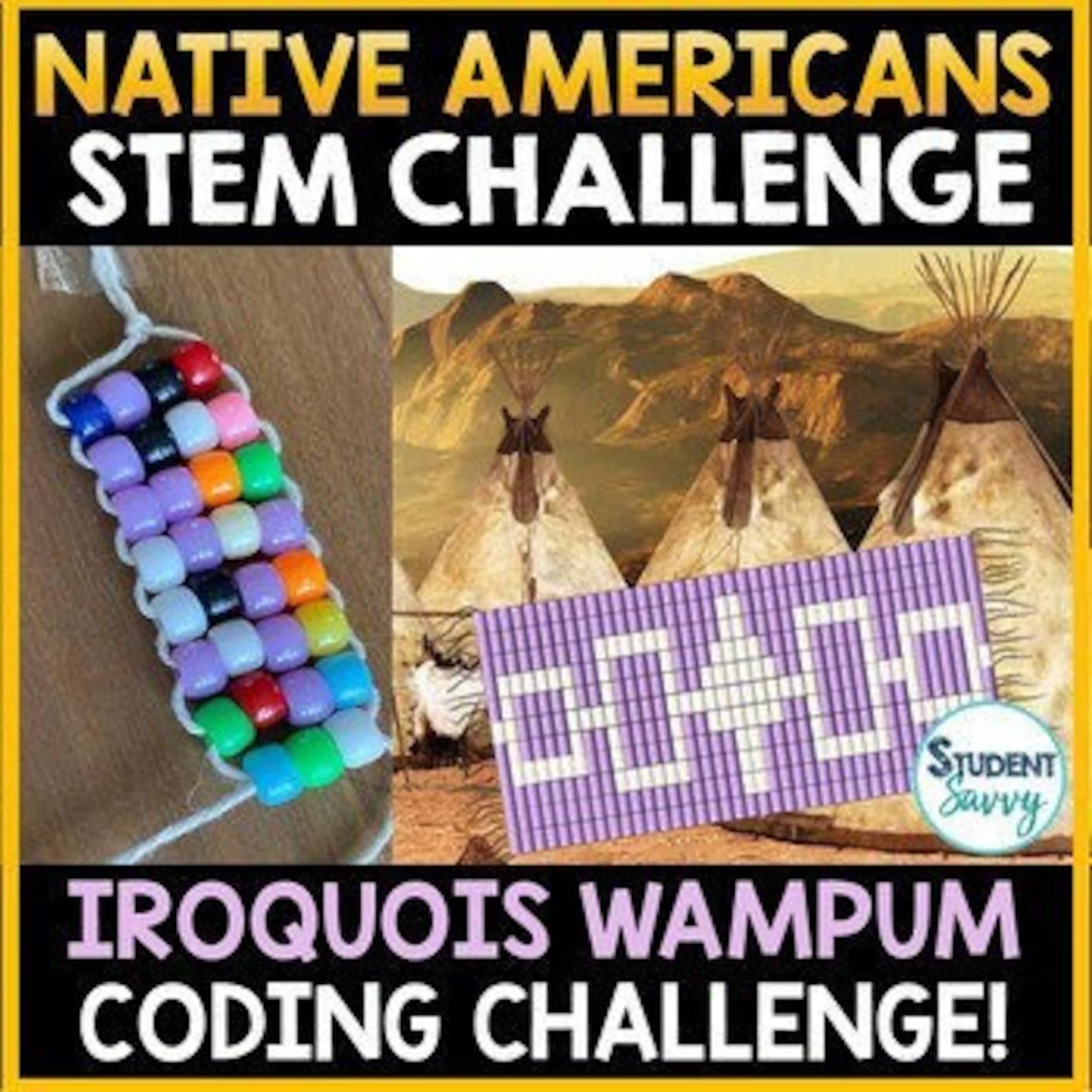 Ancient Native Americans | STEM Challenge | Iroquois Wampum Coding - Etsy