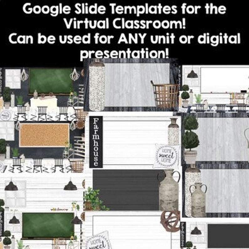 Farmhouse Google Slides Templates Farmhouse Virtual Classroom Decor ...
