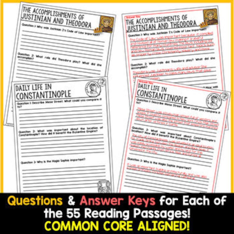 Medieval Times Reading Passages Bundle - Middle Ages Reading ...