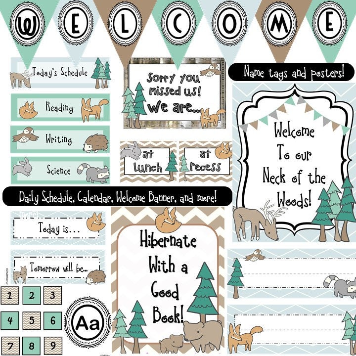 Woodland Teacher Binder 2019-2020 & Classroom Decor - Etsy