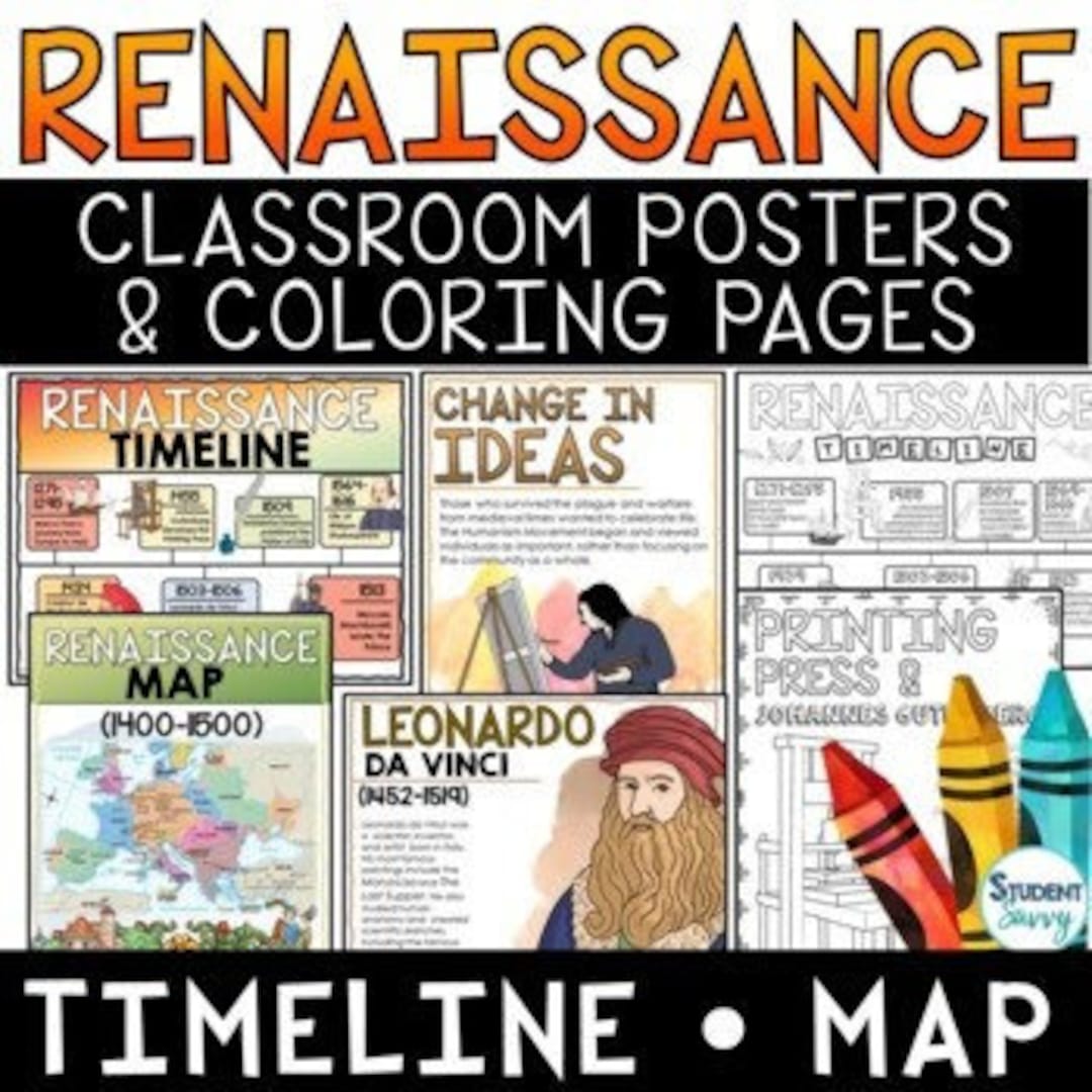 Renaissance Posters Timelines Maps Coloring Pages European Renaissance ...