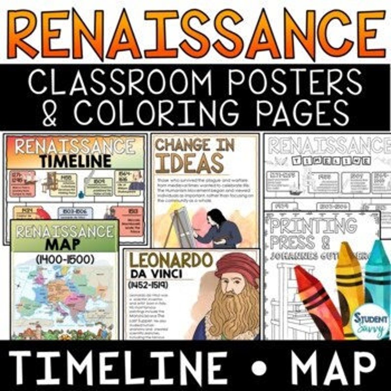 Renaissance Posters Timelines Maps Coloring Pages European Renaissance ...