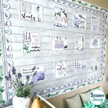 Lavender and Eucalyptus Classroom Decor | Calm EDITABLE Posters ...