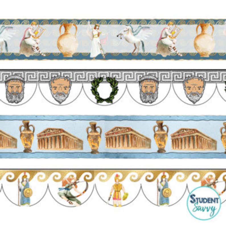 Ancient Greece Bulletin Board Borders Printable Greece History ...
