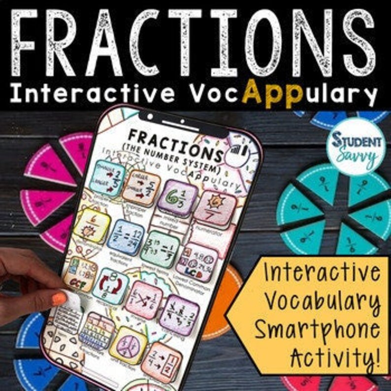 Fractions Activity | Interactive Vocappulary™ - Math Vocabulary ...
