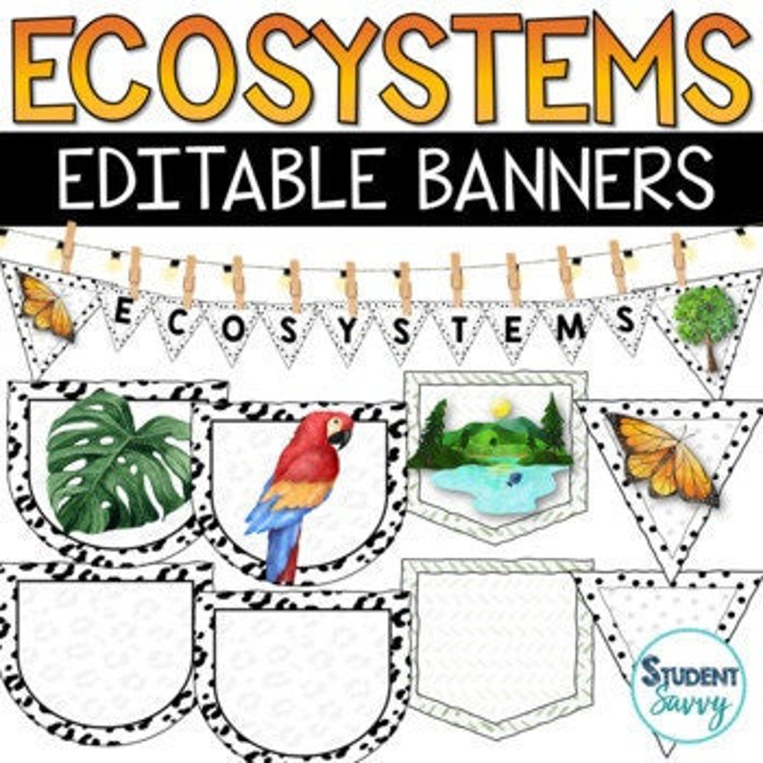 Ecosystems Banners Printable Ecosystems Science Classroom Decor ...