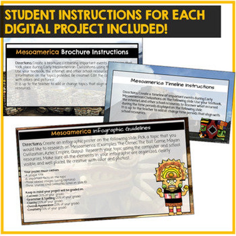 Mesoamerica: Olmec Maya Aztec Inca Google Classroom Projects - Etsy