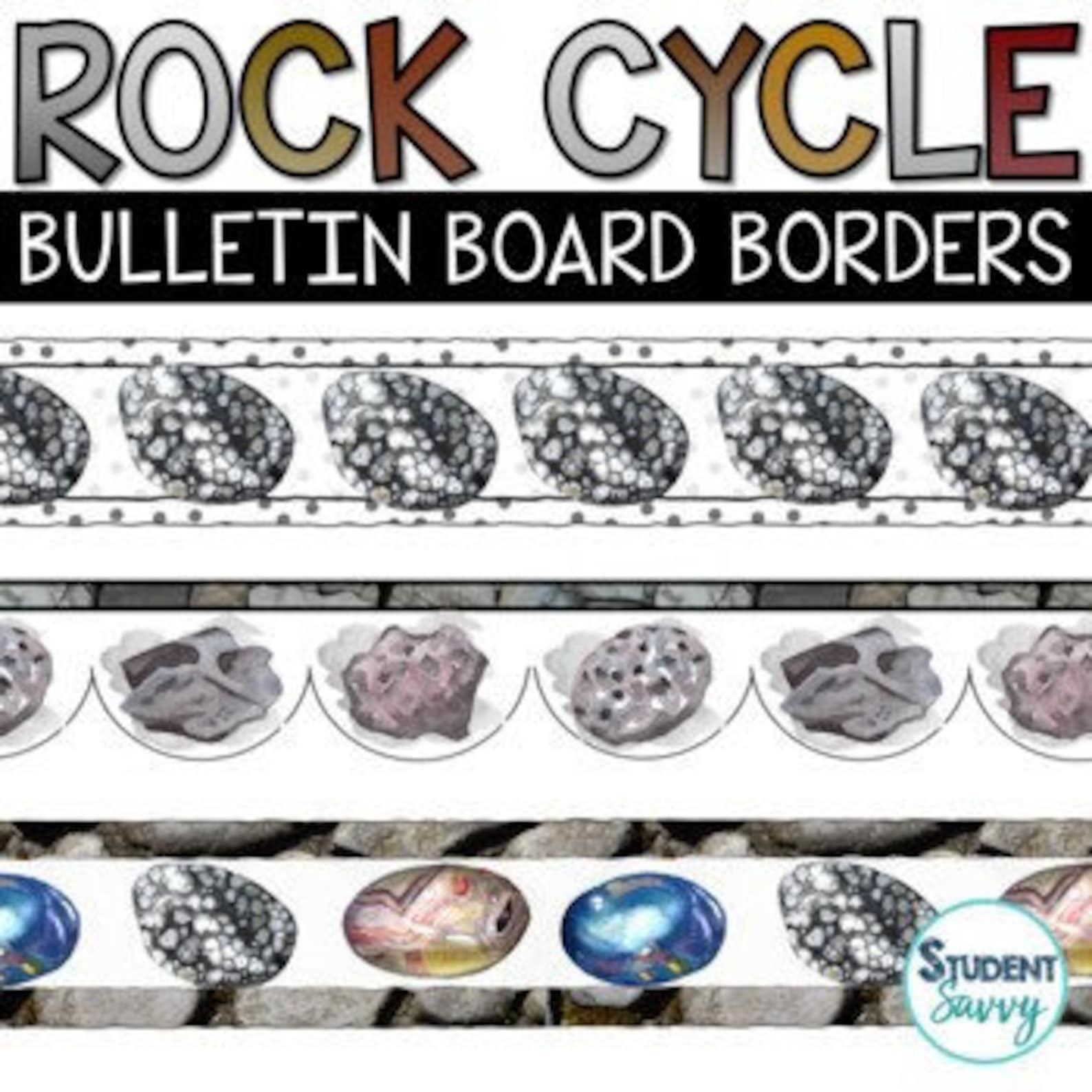 Rock Cycle Bulletin Board Borders Science Decor Middle School Upper ...