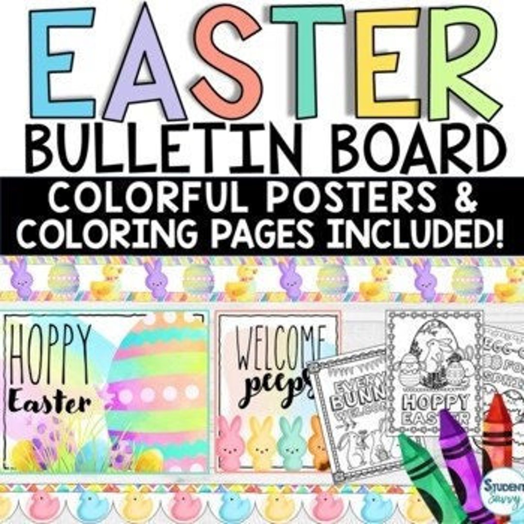 Easter Bulletin Board Posters Coloring Pages Activity Peeps Easter Eggs ...