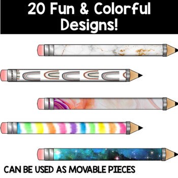 Pencils Clipart Movable Pieces | Clip Art Distance Learning - Etsy