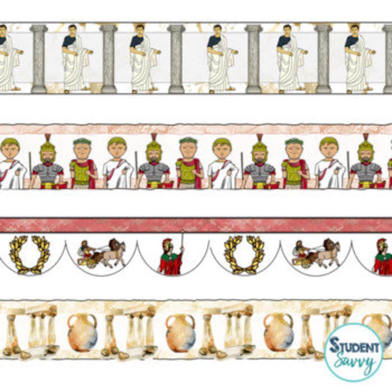 Ancient Rome Bulletin Board Borders Printable Rome History Classroom ...