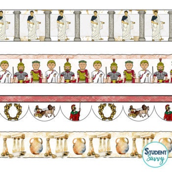 Ancient Rome Bulletin Board Borders Printable Rome History Classroom ...