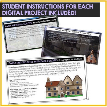 Early Middle Ages - Medieval Europe Google Classroom Projects - Etsy