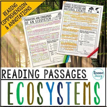 Ecosystems Reading Passages - Questions - Annotations - Etsy